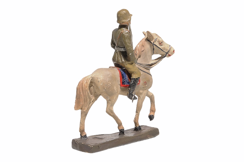 Elastolin Soldat Offizier zu Pferd aus dem Jahre 1930-1940 • Vienna Antique