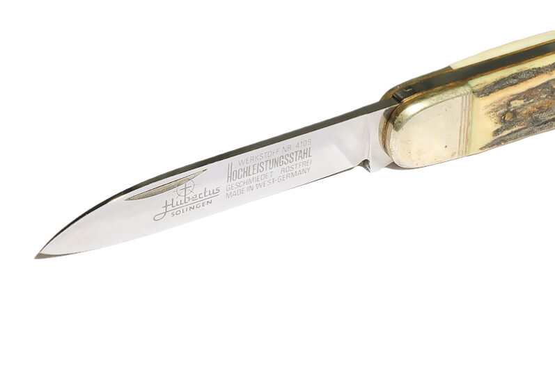 Hubertus Solingen Klappmesser Jagdmesser mit Horngriff • Vienna Antique