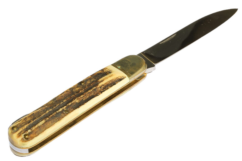 Hubertus Solingen Klappmesser Jagdmesser mit Horngriff • Vienna Antique