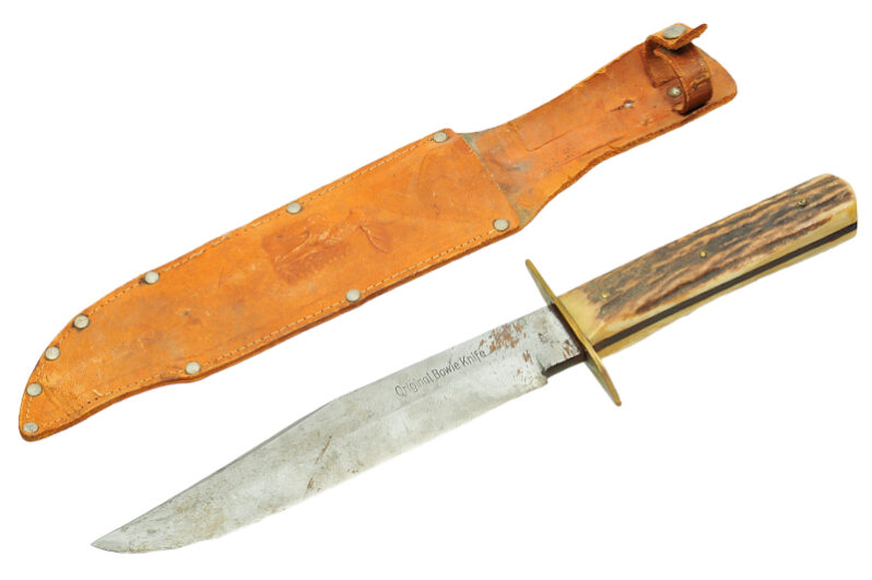 Vintage Hubertus Original Bowie Knife mit Lederscheide • Vienna Antique