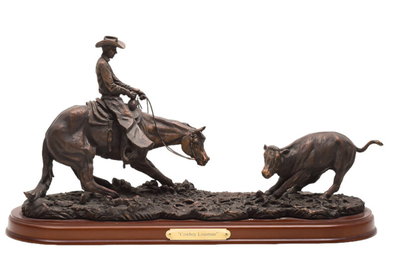 Western Figure Rodeo Szene Cowboy Lineman • Vienna Antique