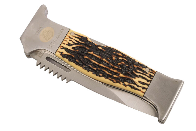 MESSER FUJUNJIE WOLF USA SABER FOLDING KNIFE • Vienna Antique